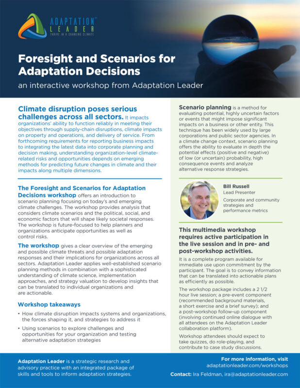 Foresight and Scenario Planning - Adaptation Leader